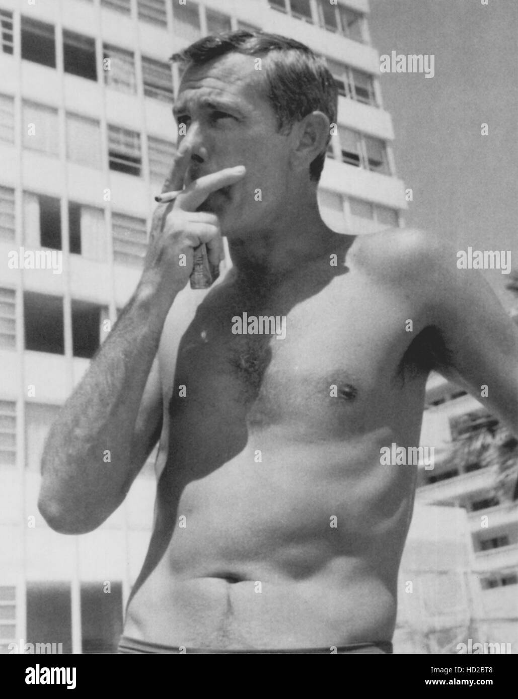 Johnny Carson, smoking a cigarette after quitting the Tonight Show ...