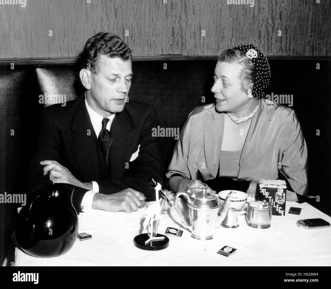 Joseph Cotten, left, and his first wife, Lenore Cotten, at the Stork ...