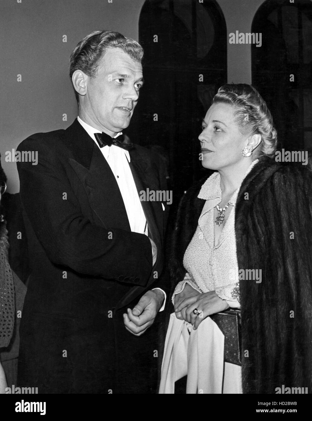 JOSPEPH COTTEN and wife, LENORE KIPP, at gala for medical aid to Russia ...