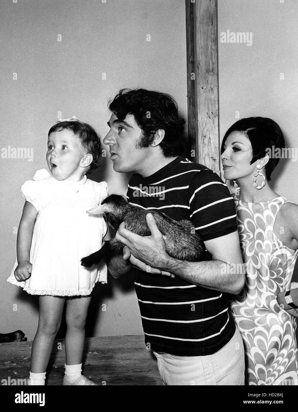 (l-r) Joan Collins' daughter, Tara Newley, with father, Anthony Newley ...