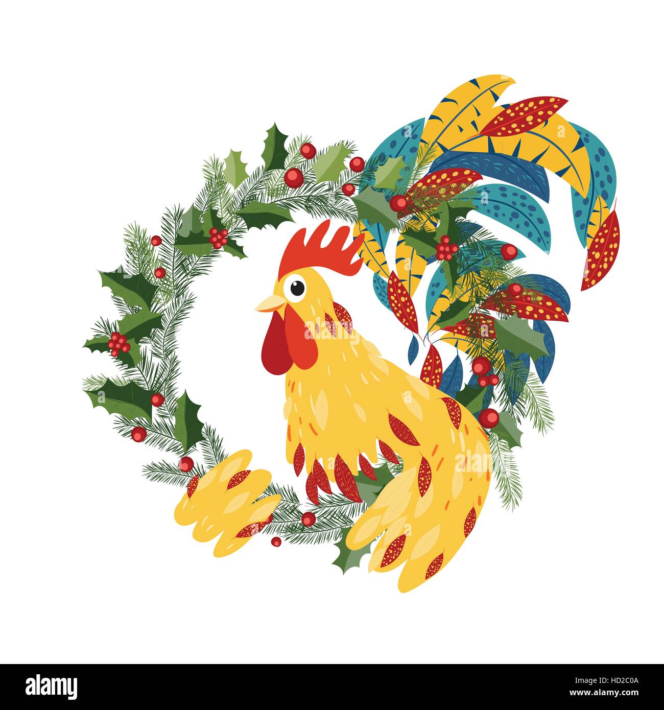 Stylized Rooster Vector