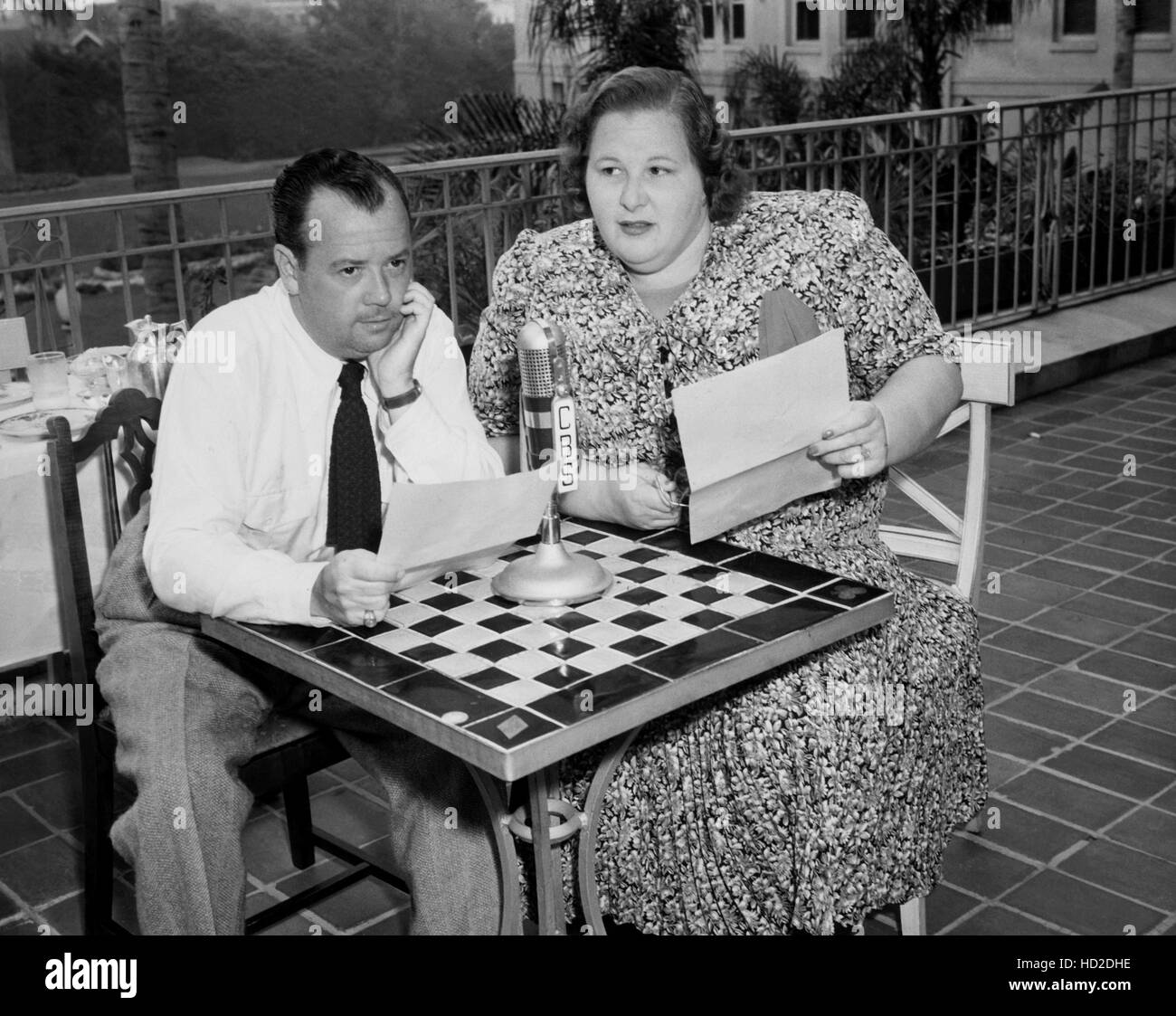 Kate Smith, right, with her announcer, Ted Collins, ca. mid-1930s Stock ...