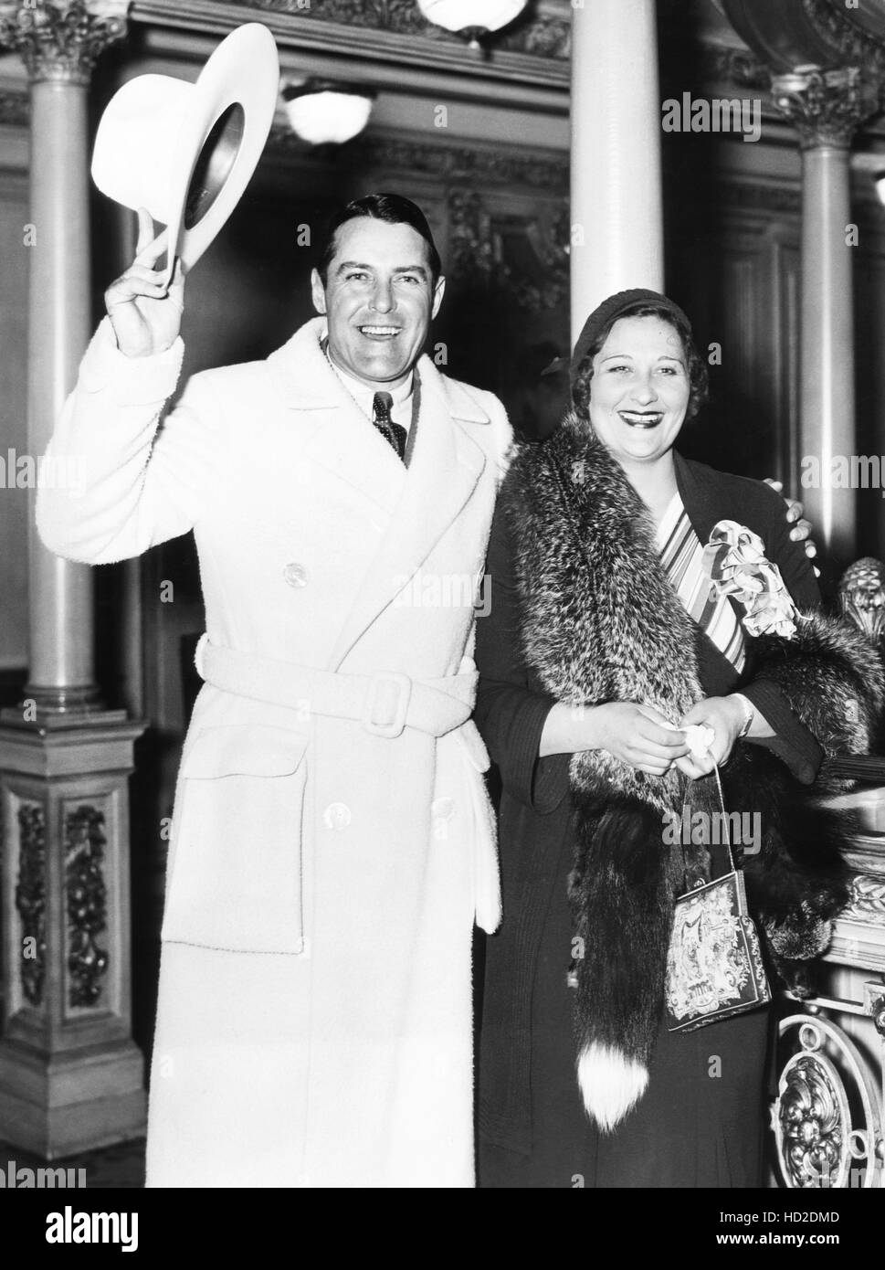 From left: Ken Maynard and wife Mary Leeper arriving in New York fron ...