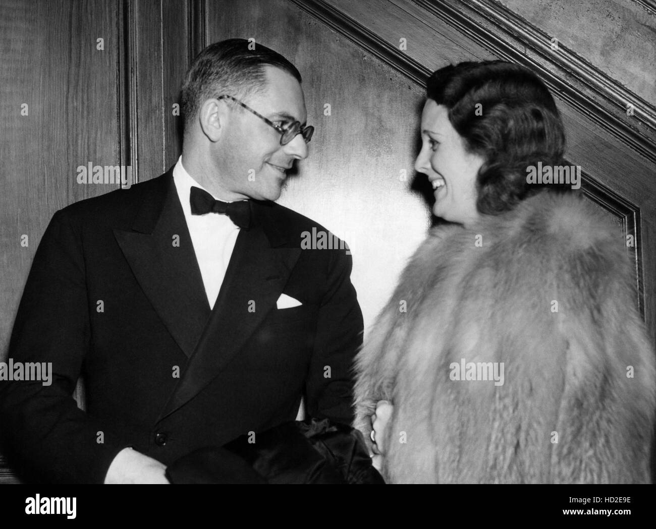 Bennett Cerf, Mary Astor, at opening of Swing Mikado, March 1, 1939 ...
