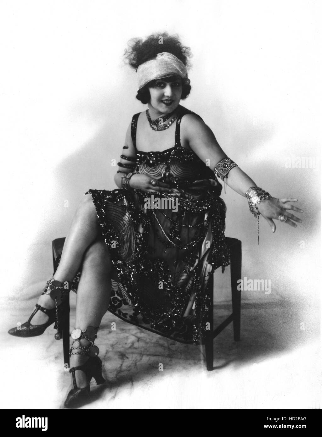 Marion Aye, showing off King Tut-inspired armlets, hiplets and anklets ...