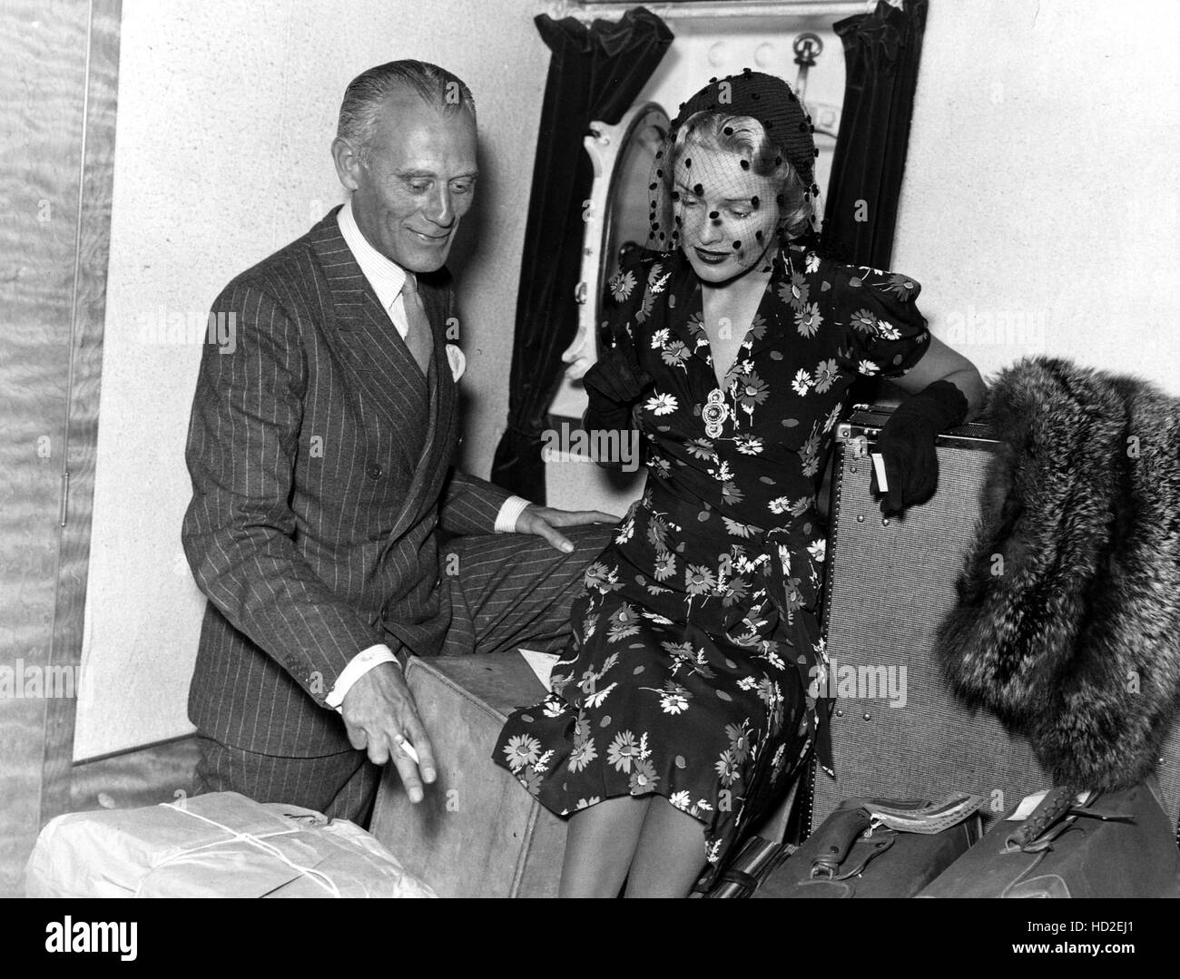 Phillip Astley and wife Madeleine Carroll prepare to sail for England ...