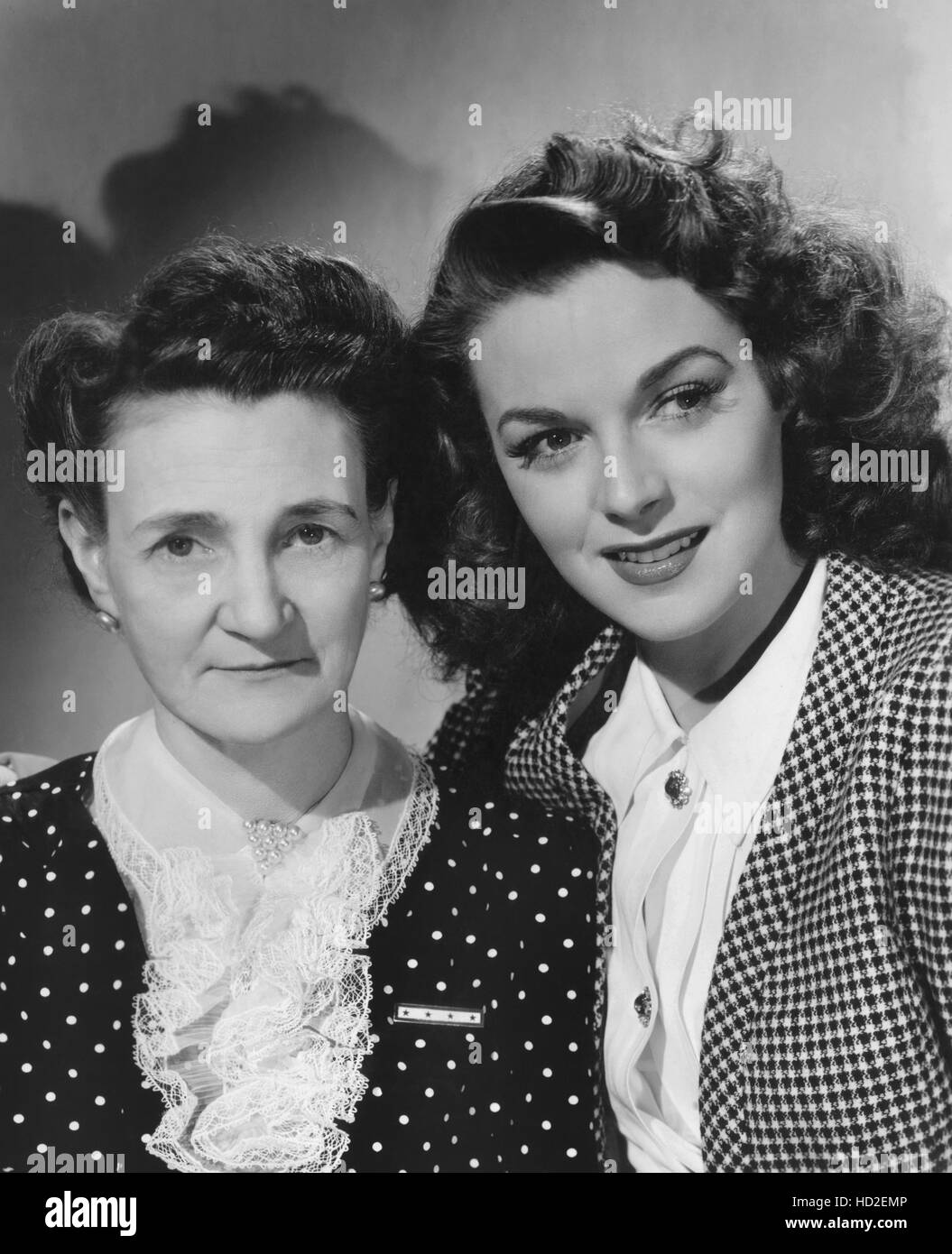 Marguerite Chapman (right) with her mother Mrs. Fred Chapman, 1940s ...