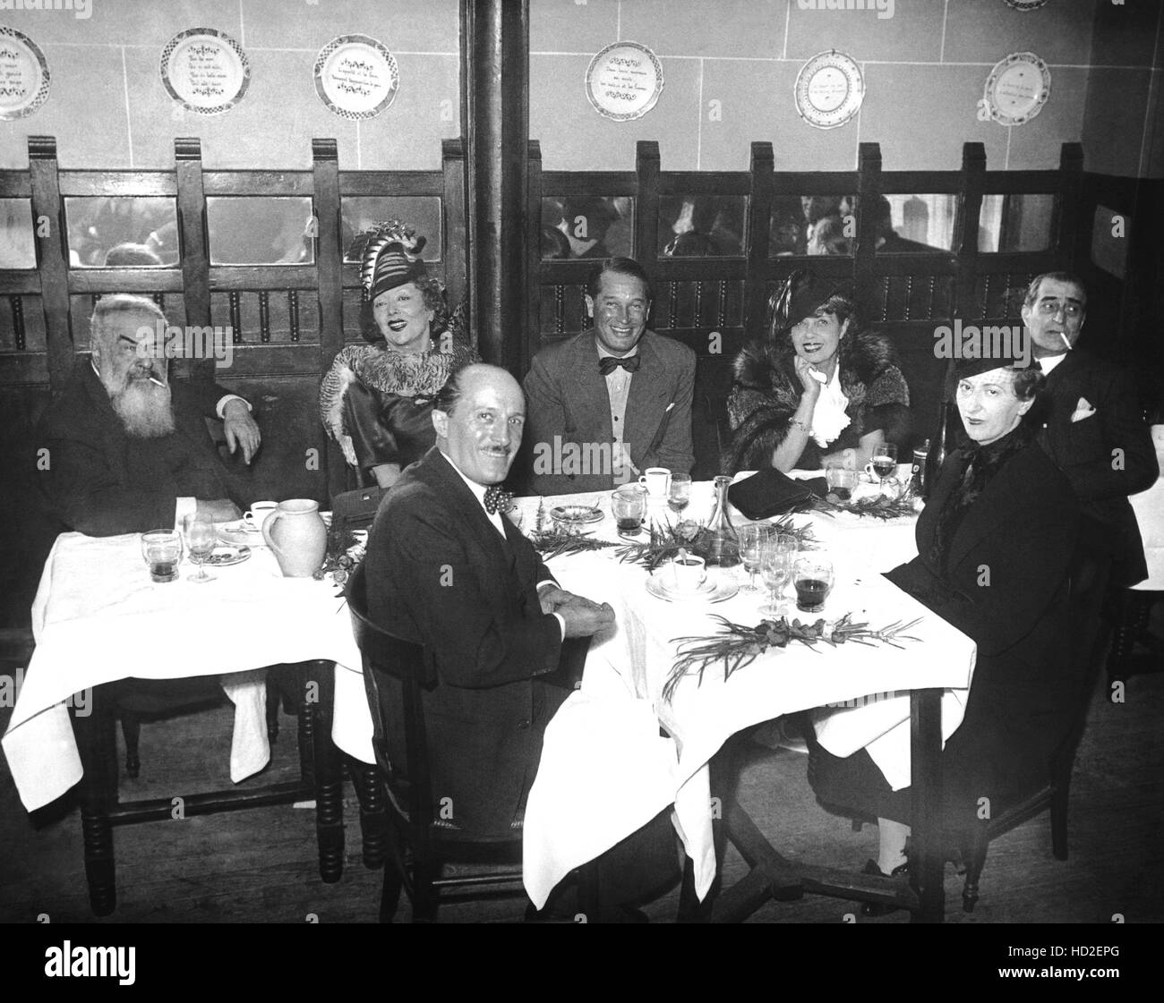 From left, back, writer Tristan Bernard, actress Cecile Sorel, Maurice ...