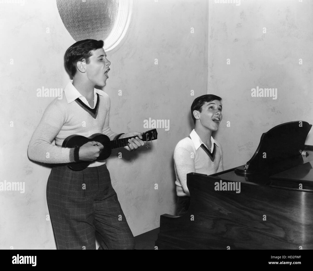 Billy and Bobby Mauch, at home, ca. 1937-38 Stock Photo - Alamy
