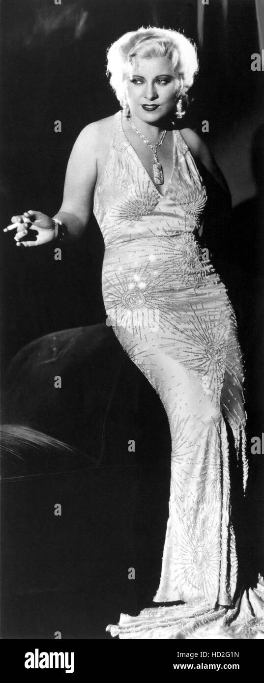 Mae West smoking a cigarette Stock Photo - Alamy