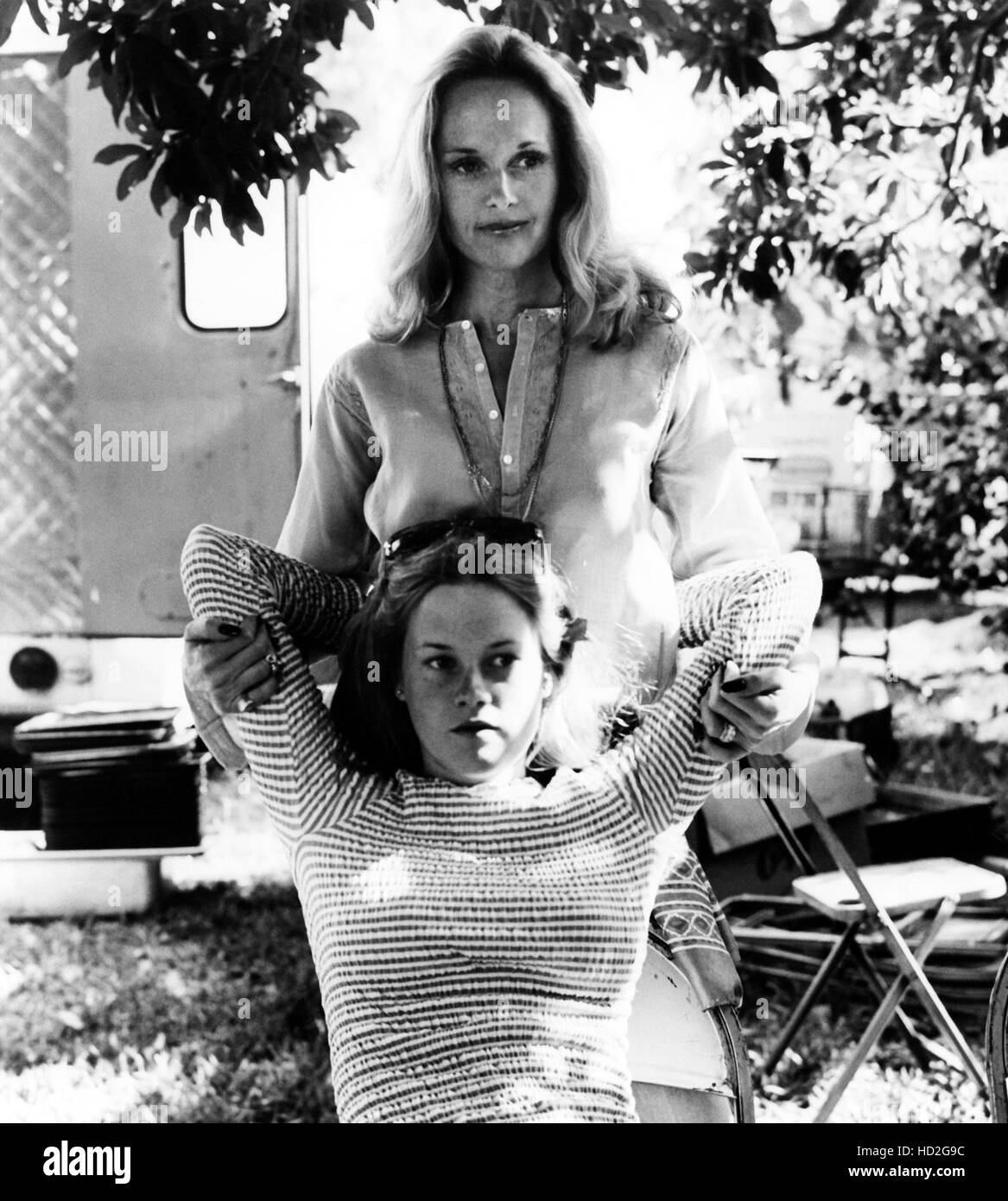 Melanie Griffith, with her mother, Tippi Hedren, on the set of NIGHT ...