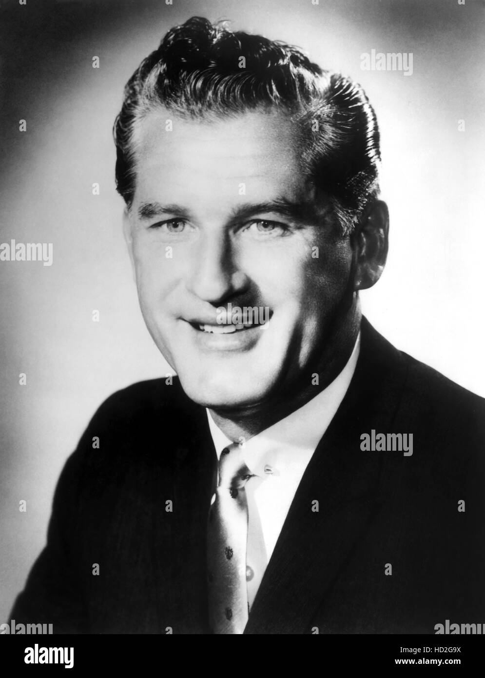 Merle Harmon, in a publicity shot for SATURDAY SPORTS FINAL, ca. late ...