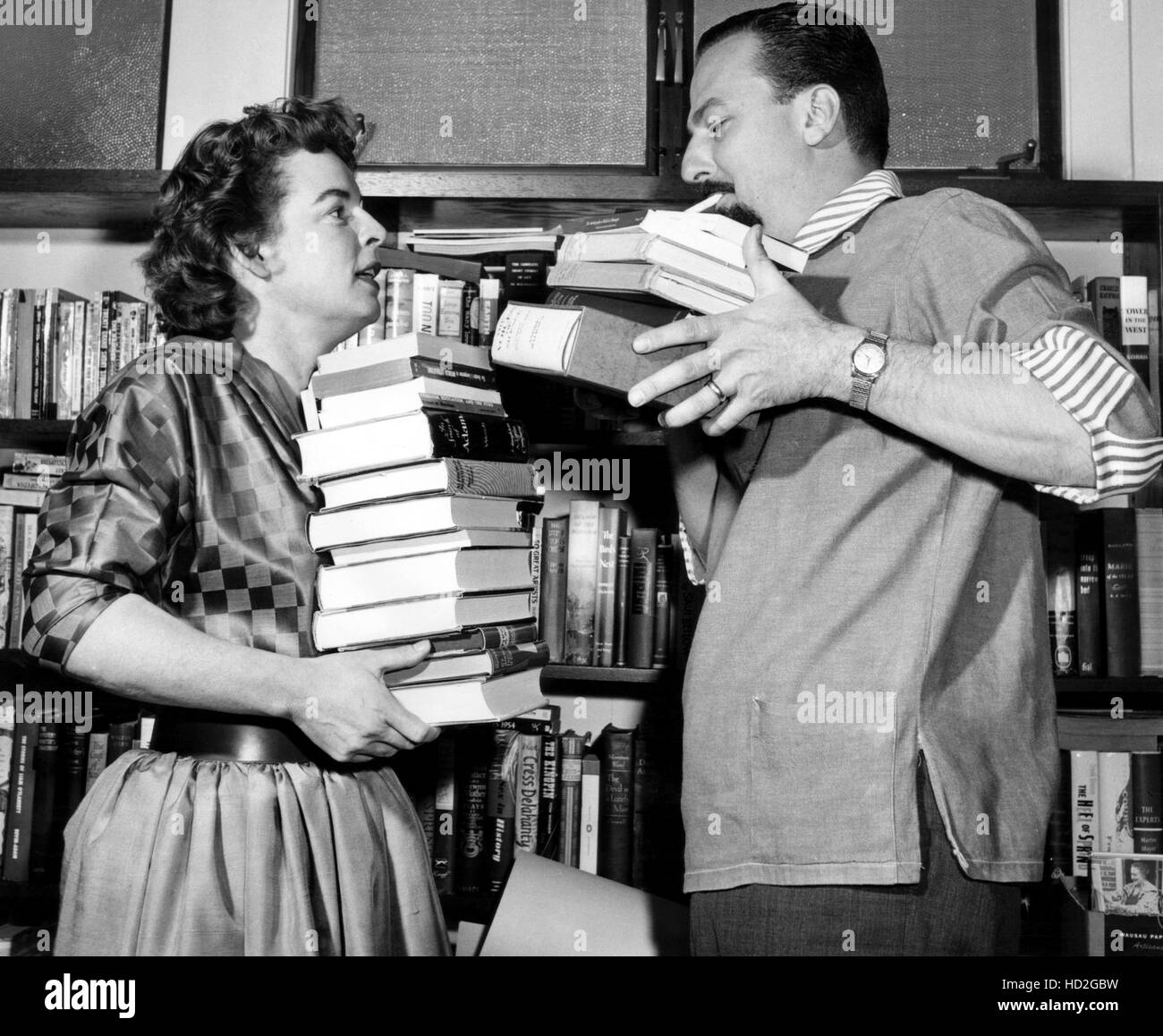 From left: Mercedes McCambridge holding books for husband, Fletcher ...