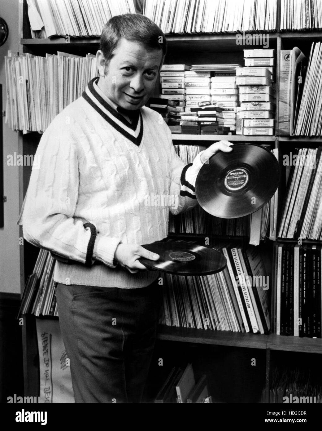 MEL TORME shows off his record collection Stock Photo - Alamy