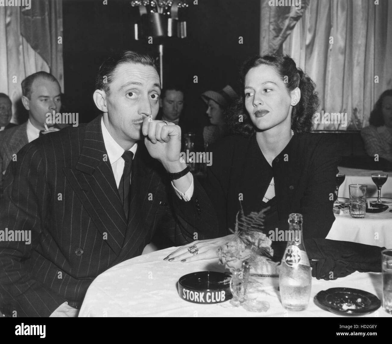 From left: Mischa Auer, Joyce Hunter at the Stork Club, 1940s Stock ...