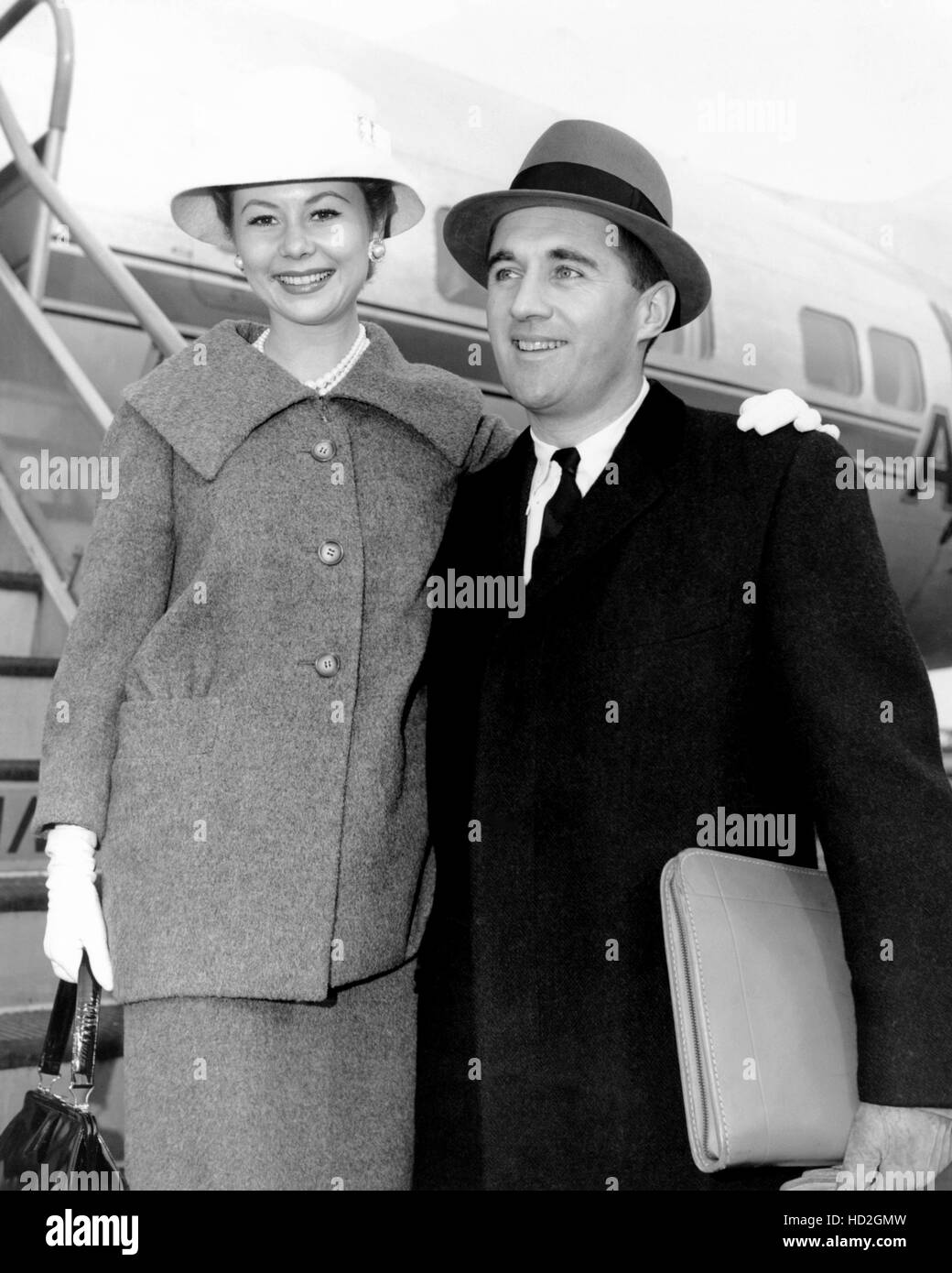 Mitzi Gaynor, left, with her husband, producer Jack Bean, ca. mid-1950s ...