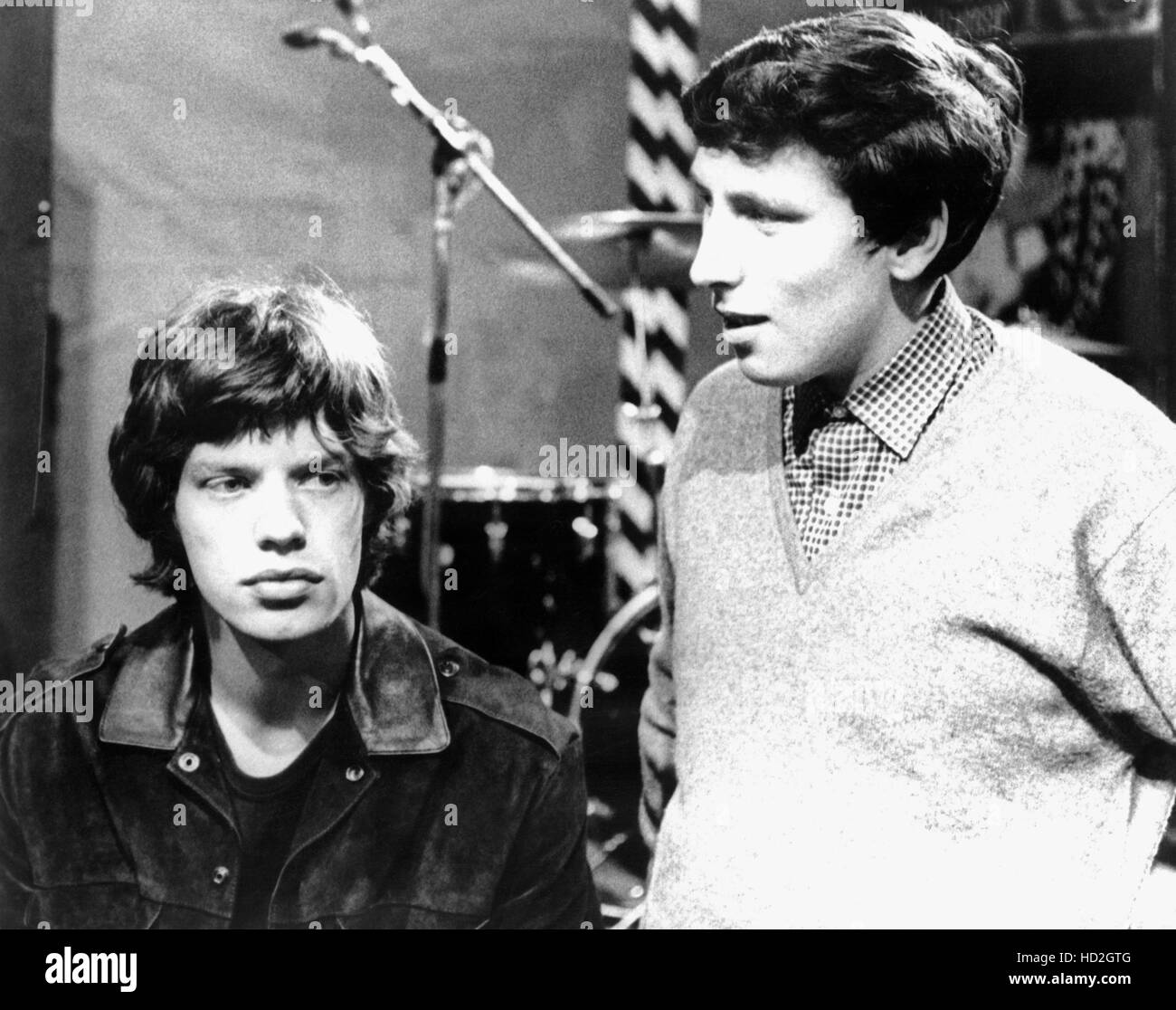 Mick Jagger, Chris Farlowe during the recording session for 'Out of ...