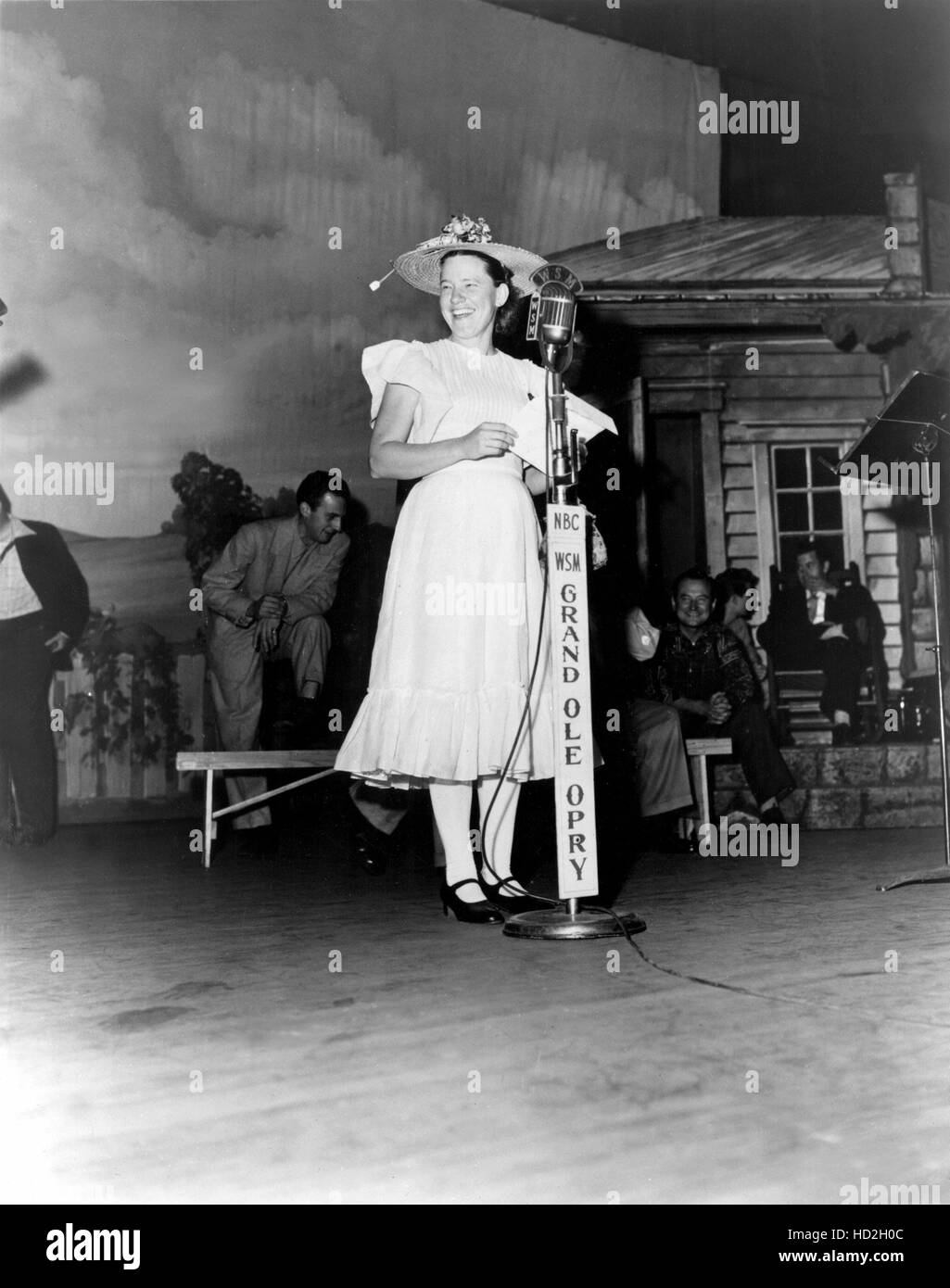 Minnie Pearl in rehearsal for the GRAND OLD OPRY radio show on NBC ...