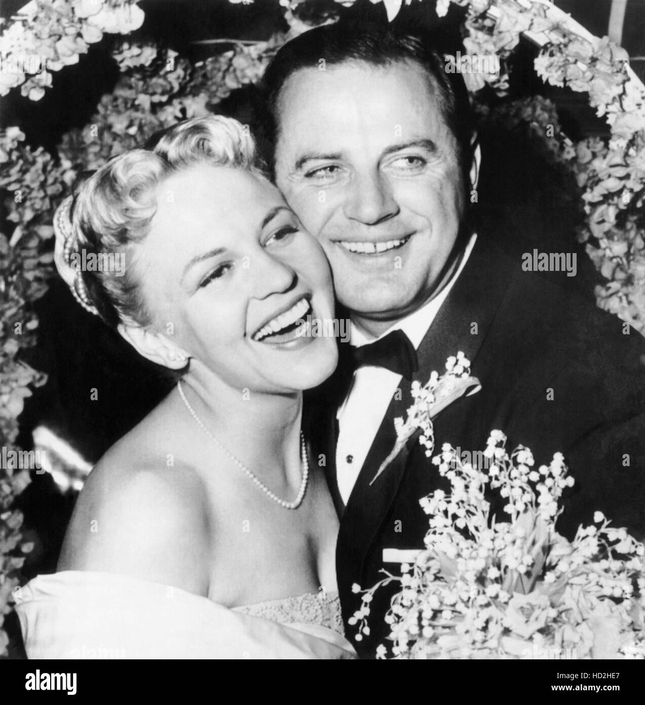 Wedding of Peggy Lee, left, and her second husband, actor Brad Dexter, January 4, 1953 Stock ...