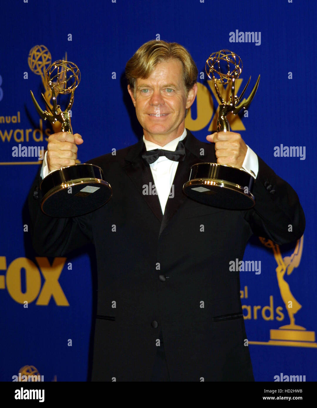 Actor William H. Macy holds up his Emmys he won for outstanding lead ...