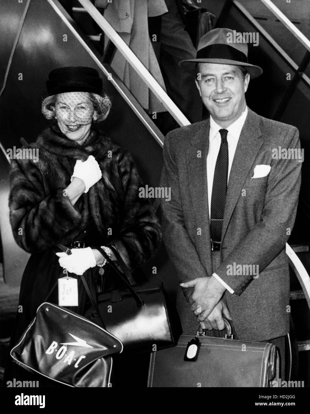 Ray Milland, right, and his wife, Muriel Milland, returning to New York ...