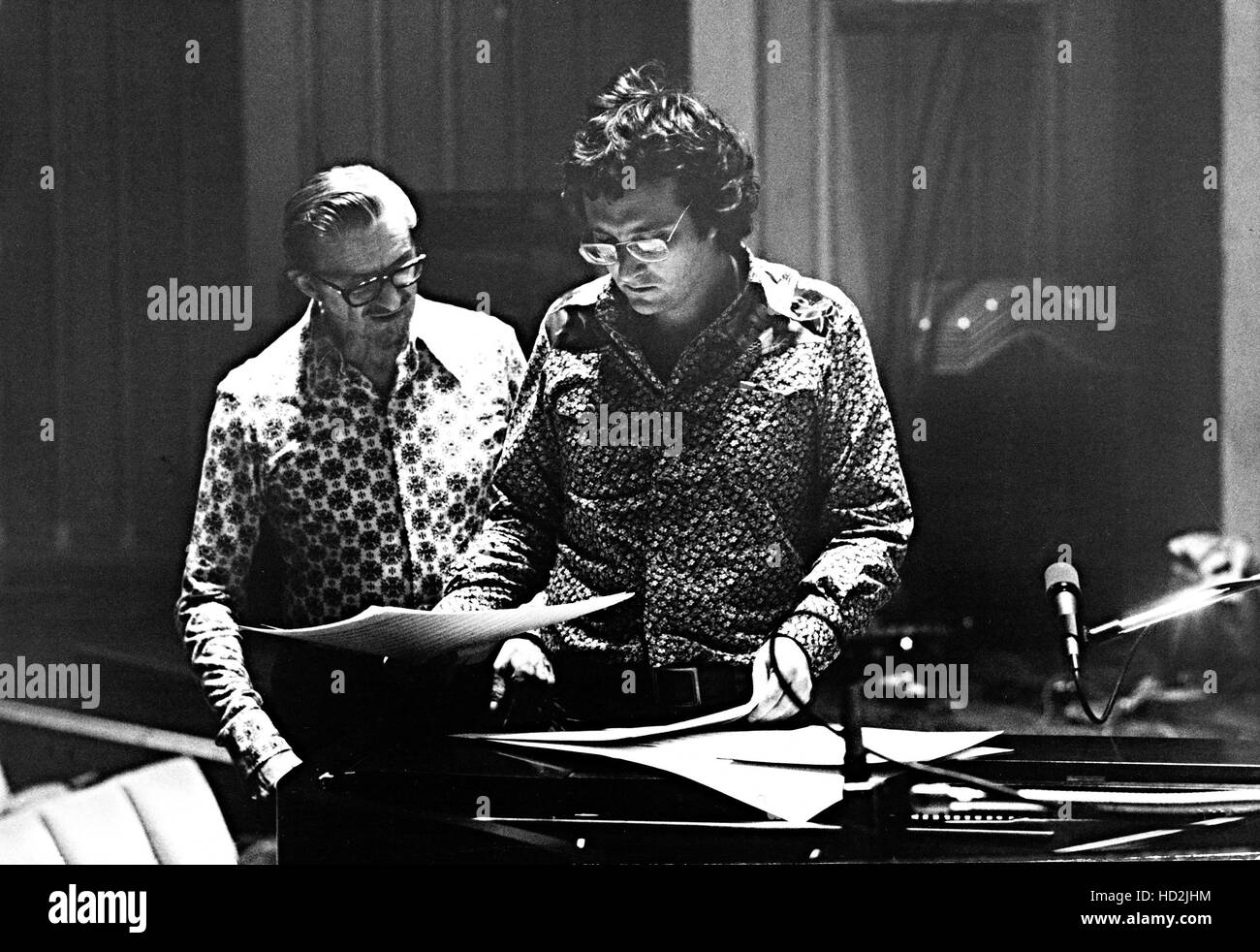 Randy Newman with his uncle Emil Newman, composer/conductor, during a ...