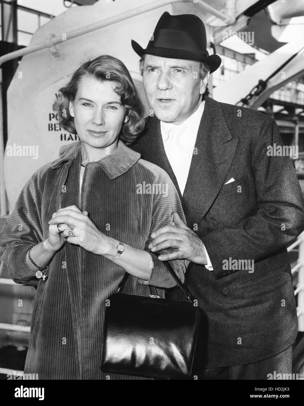 Ralph Richardson, right, and his second wife, actress Meriel Forbes, on ...