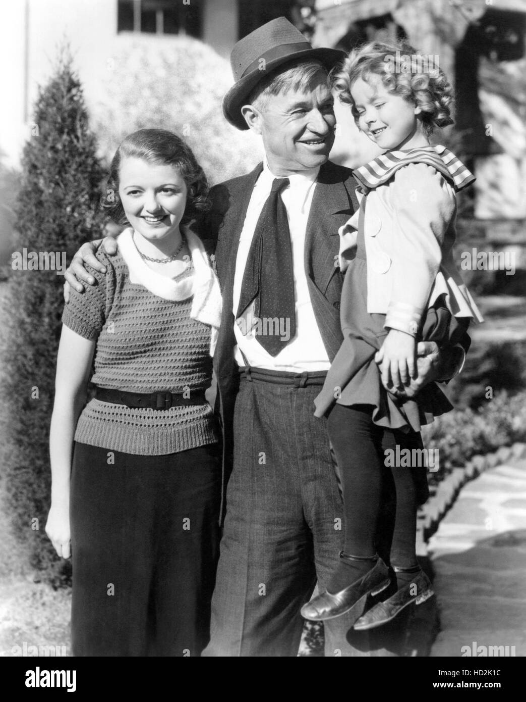 From left: Janet Gaynor, Will Rogers, Shirley Temple, ca. 1935 Stock Photo - Alamy