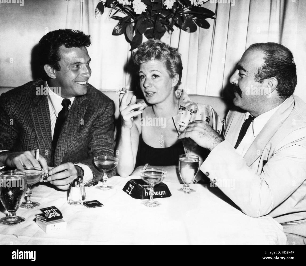 Newlyweds Anthony Franciosa, Shelley Winters with playwright Michael ...
