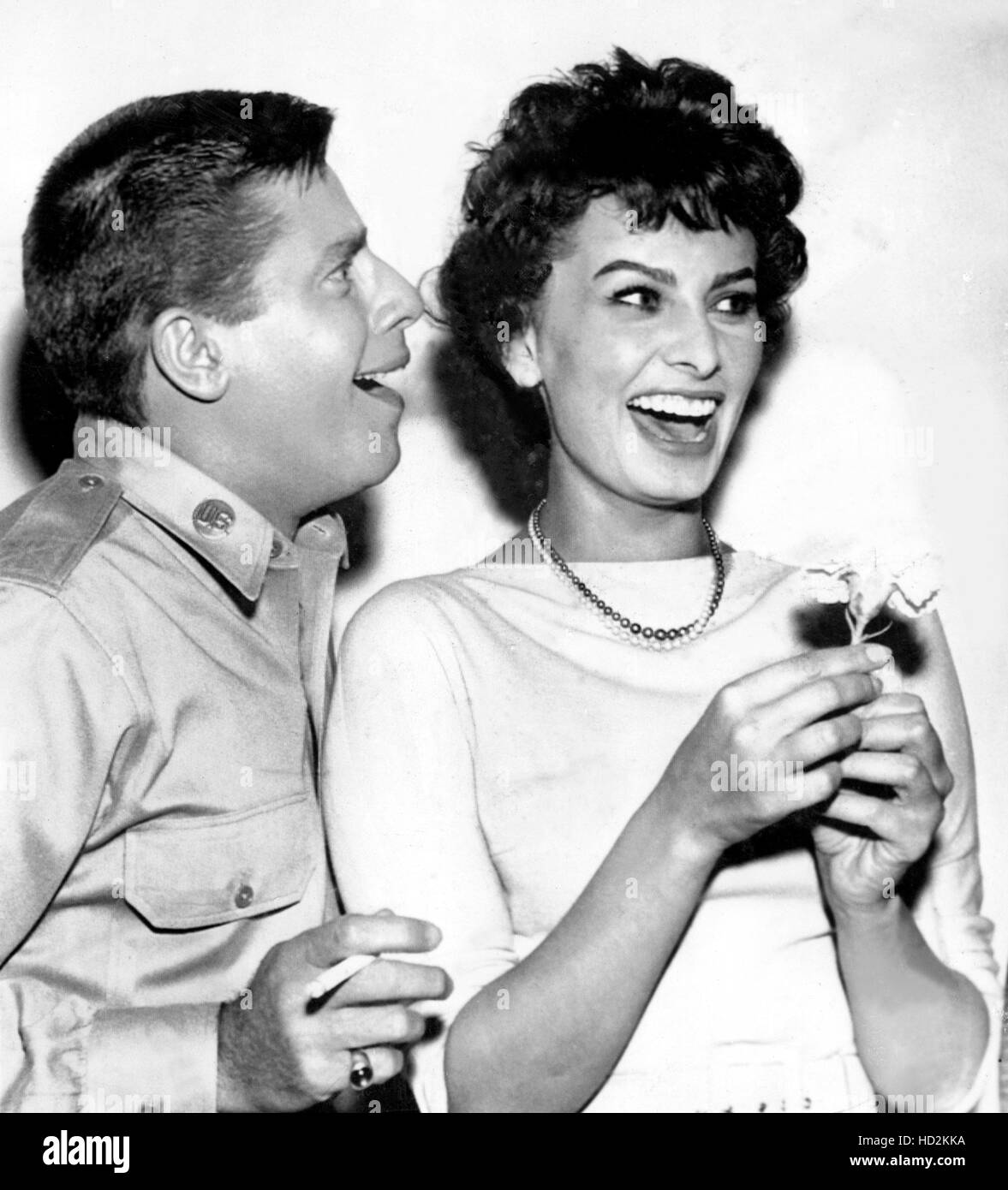 Jerry Lewis, Sophia Loren, 4/2/1957-8, he welcomes her to Paramount ...