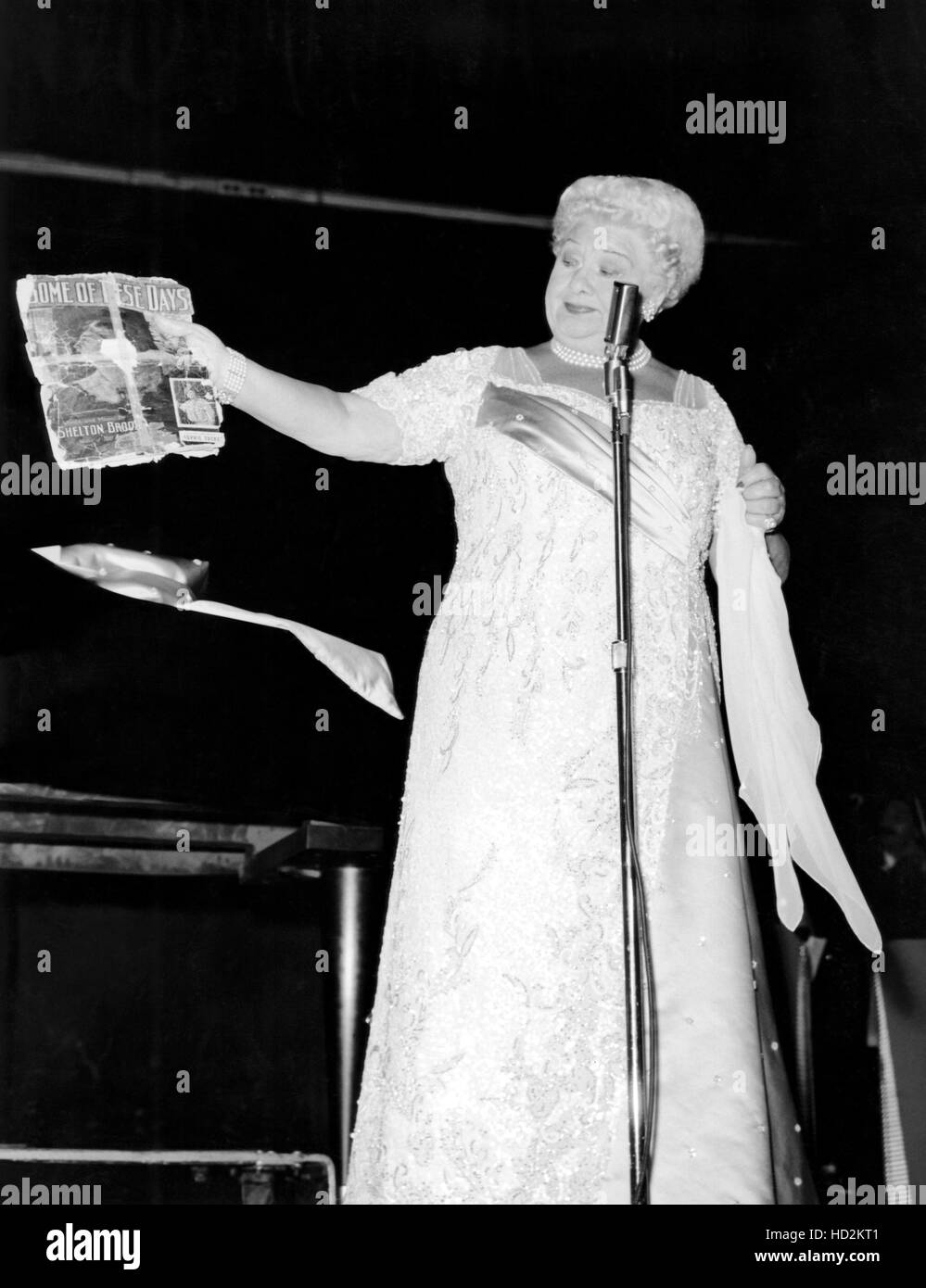Sophie Tucker flashing the original sheet music of her signature tune ...