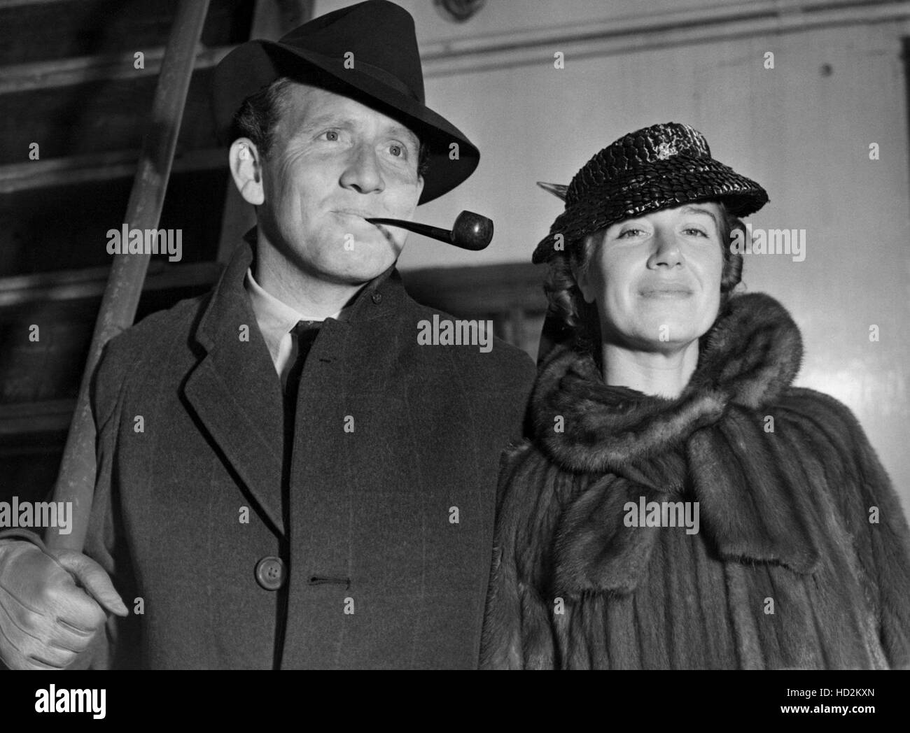 SPENCER TRACY and wife LOUISE TRACY arrive in New York after a short ...