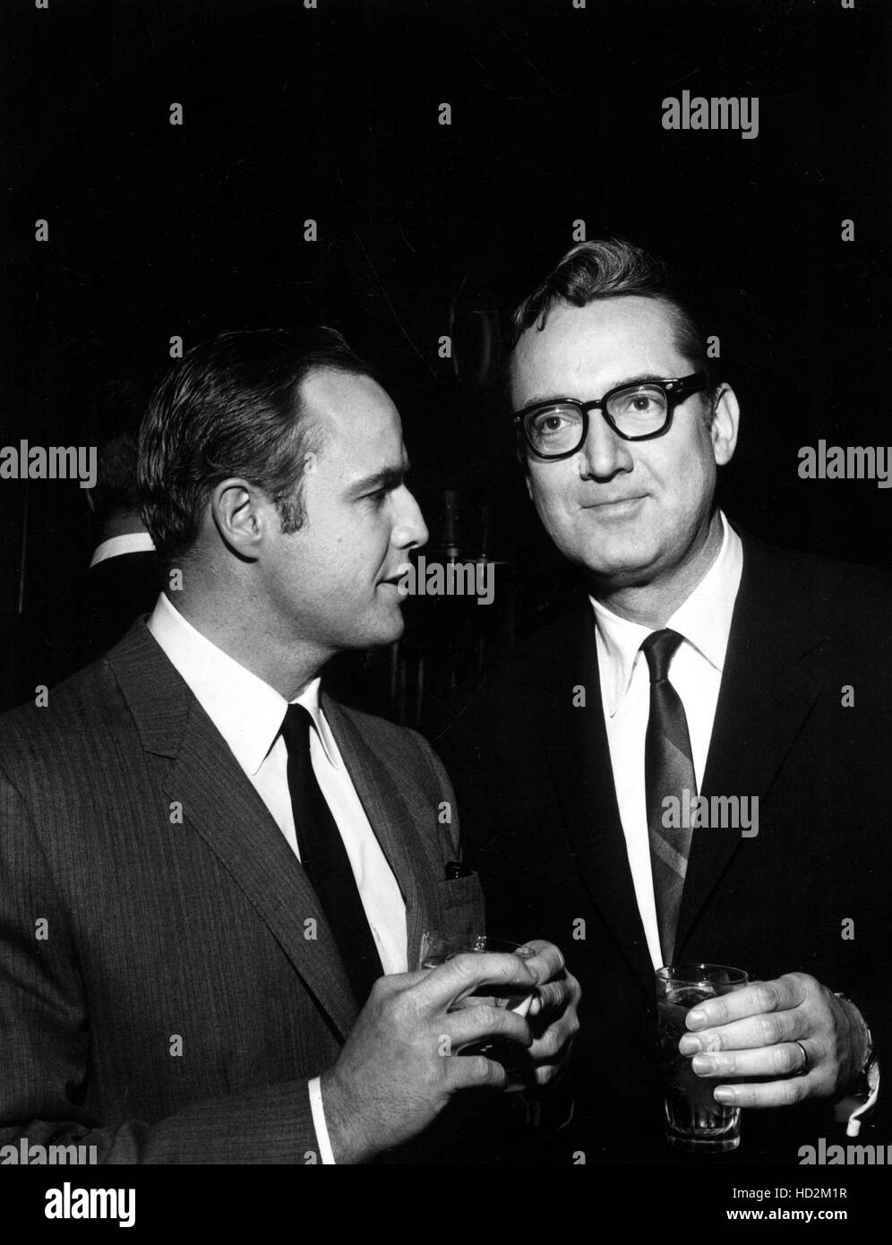 STEVE ALLEN, with Marlon Brando at Chasen's in Beverly Hills ...
