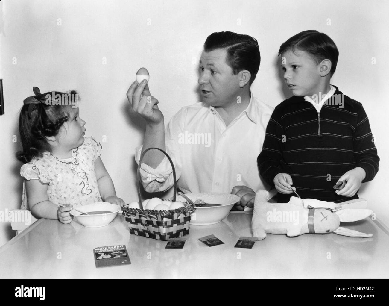Stuart Erwin, celebrating Easter with his children, Judy and Stuart, Jr ...