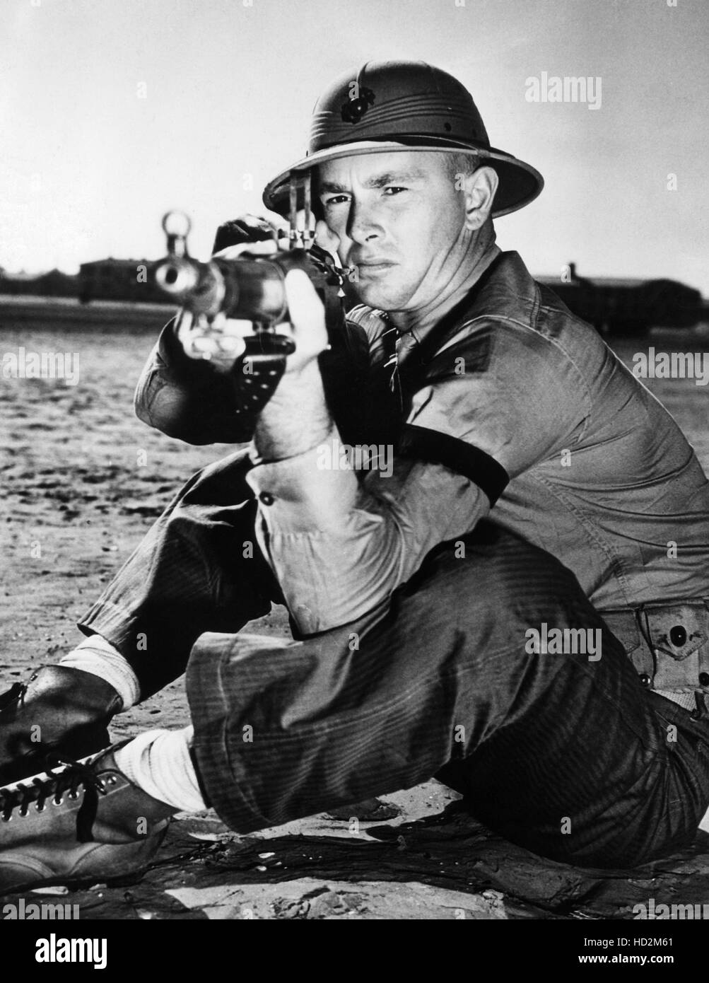 Sterling Hayden on rifle range at the Parris Island Marine Corps ...