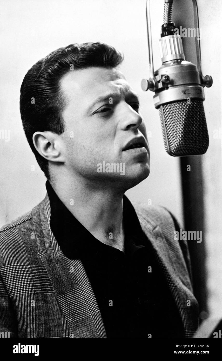 STEVE LAWRENCE, recording his record, (Go Away Little Girl), at ...