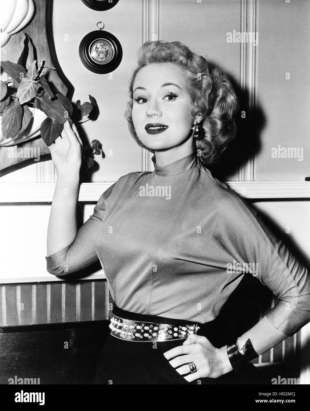 Virginia Mayo at home, 1954 Stock Photo - Alamy