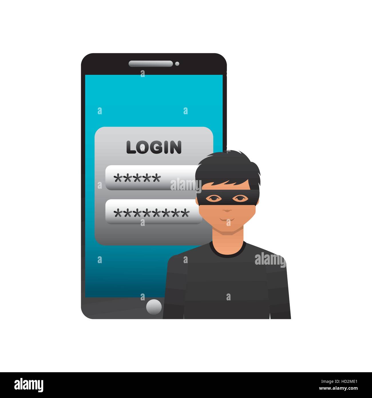 Hacker cartoon smartphone Stock Vector Images - Alamy