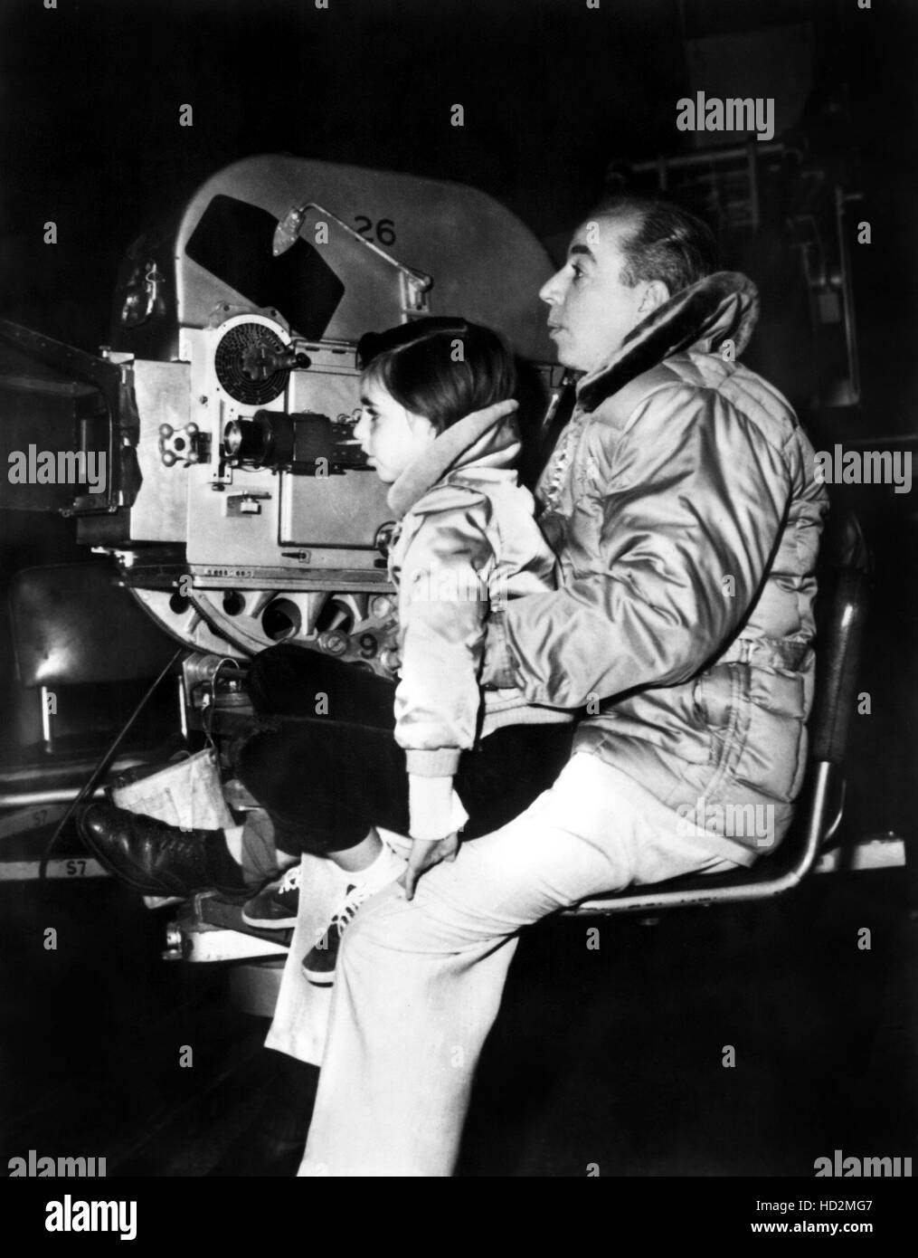 Liza Minnelli visiting father Vincente Minnelli on the set Stock Photo ...