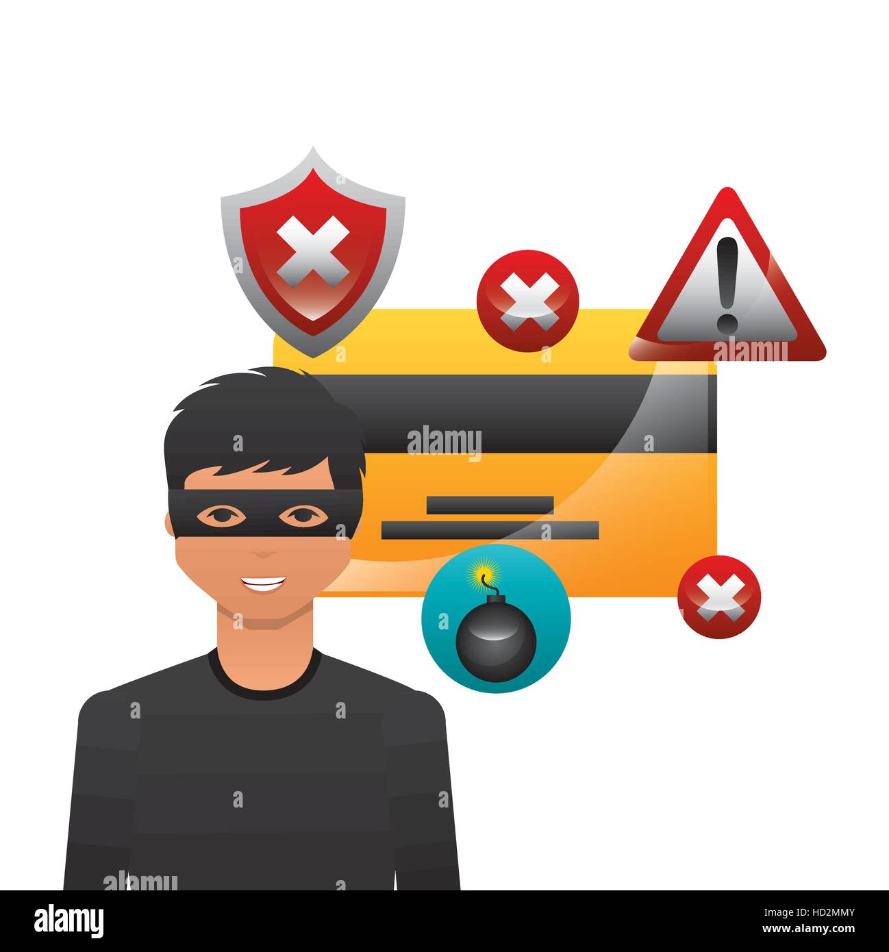 Hacker over screen binary code Stock Vector Images - Alamy