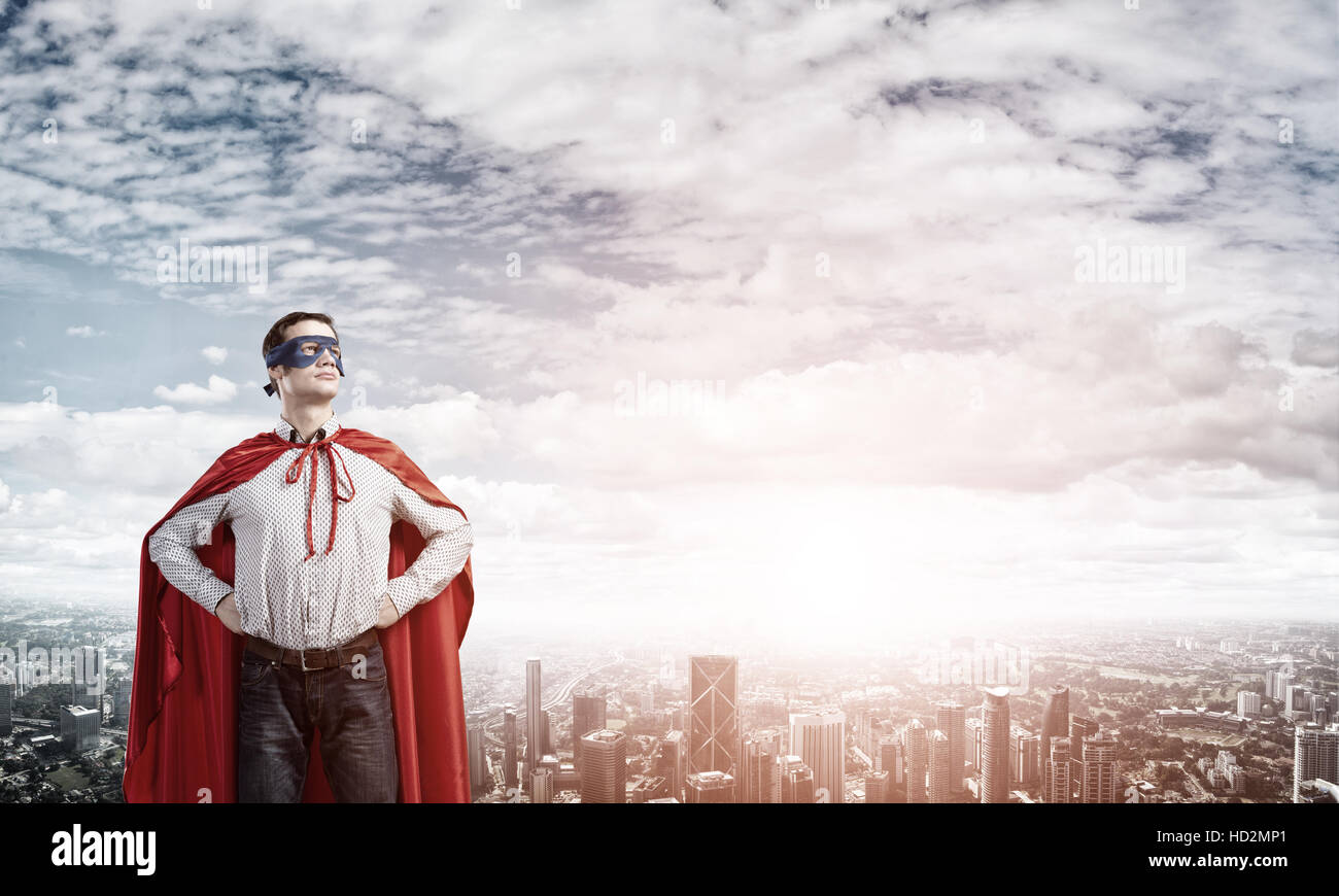 Confident super hero Stock Photo - Alamy