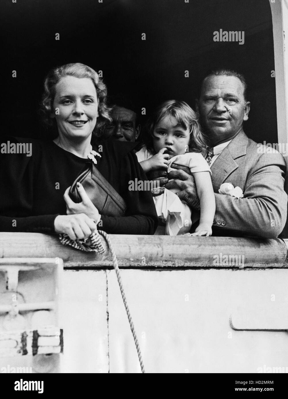 Wallace Beery and his second wife, Rita Gilman, with their daughter ...