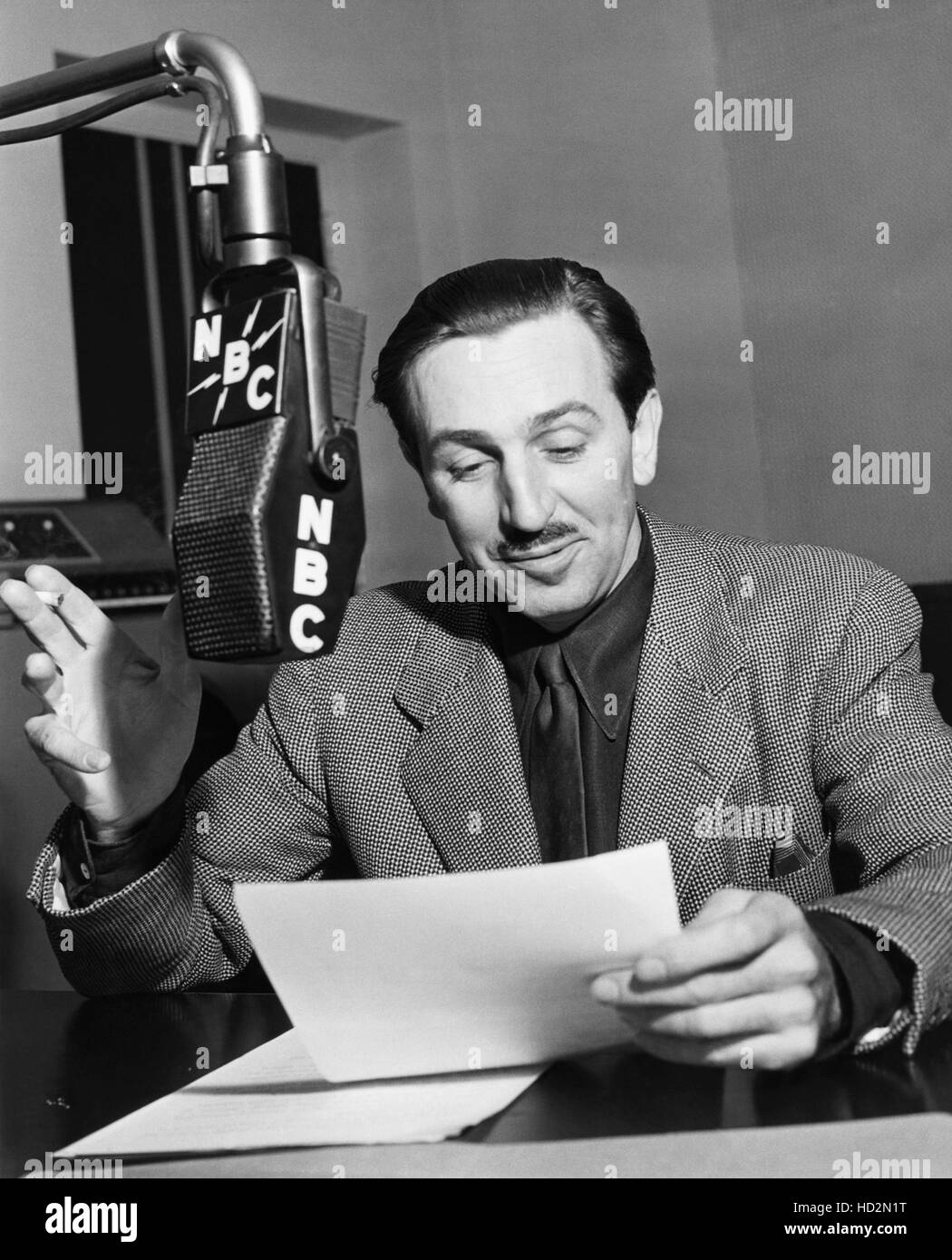 Walt Disney at the N.B.C. microphone, ca. 1940 Stock Photo - Alamy