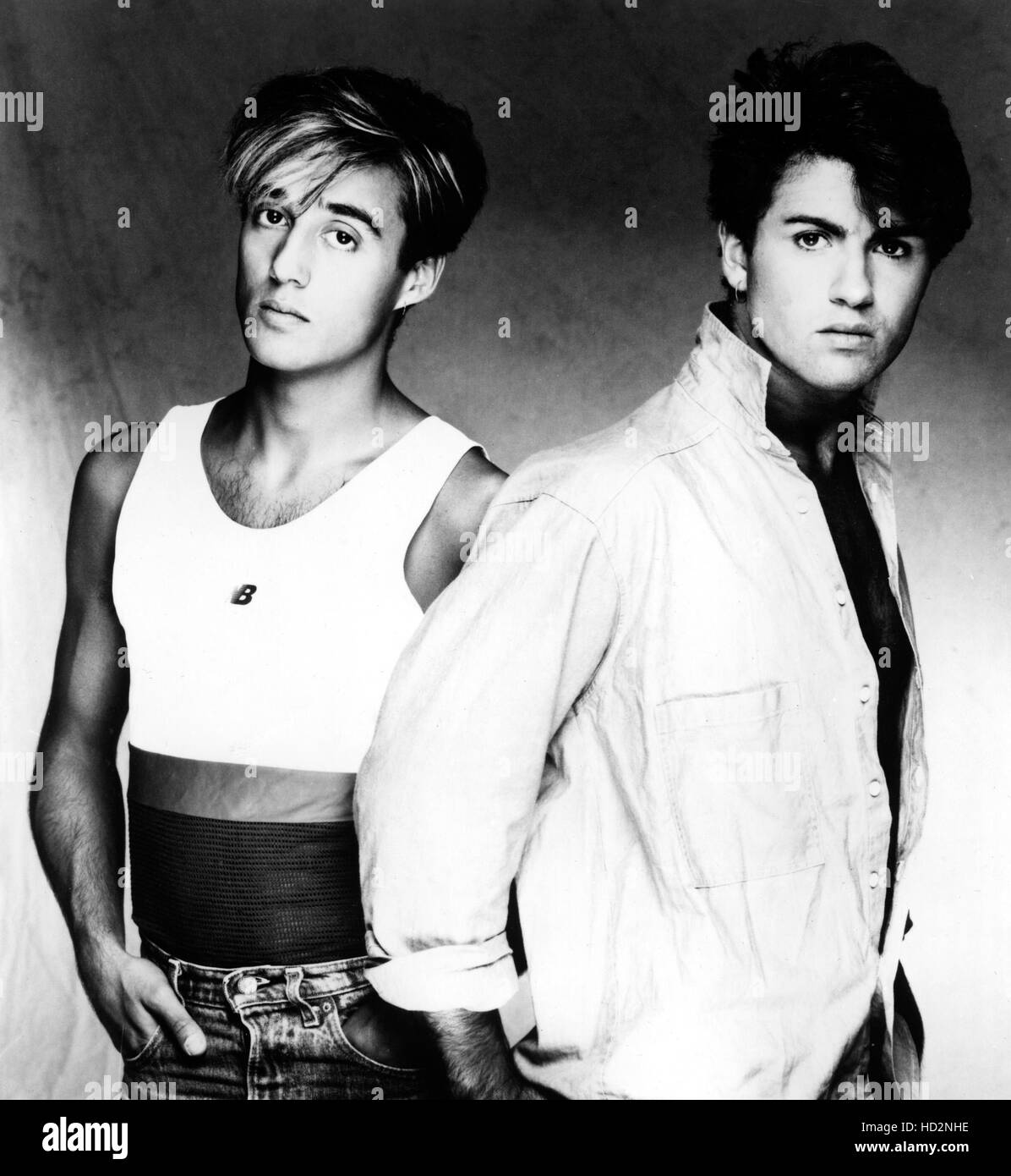 WHAM!, Andrew Ridgeley, George Michael, 1984 Stock Photo - Alamy