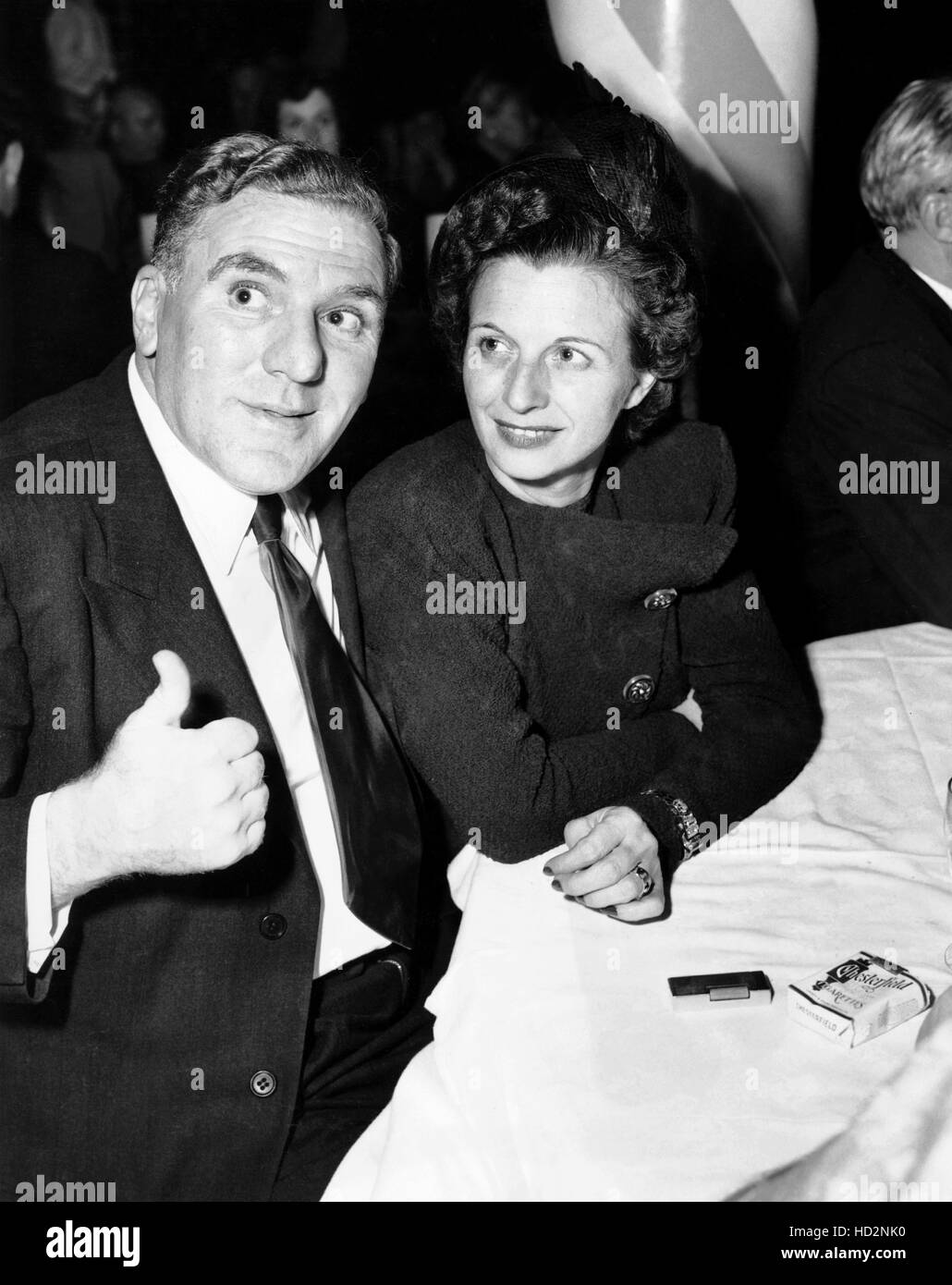 William Bendix, left, and his wife, Theresa Bendix, celebrating his new ...