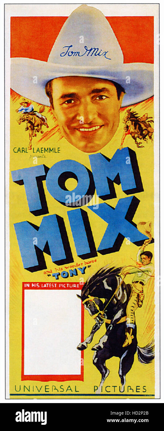 Tom Mix, on 1933 insert stock poster Stock Photo - Alamy