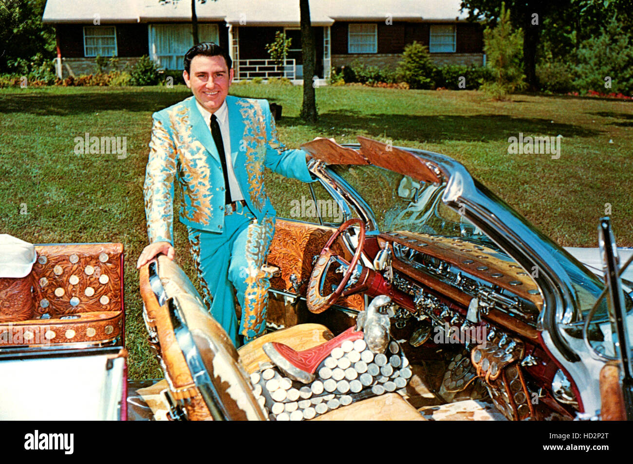 Webb Pierce with car Stock Photo - Alamy