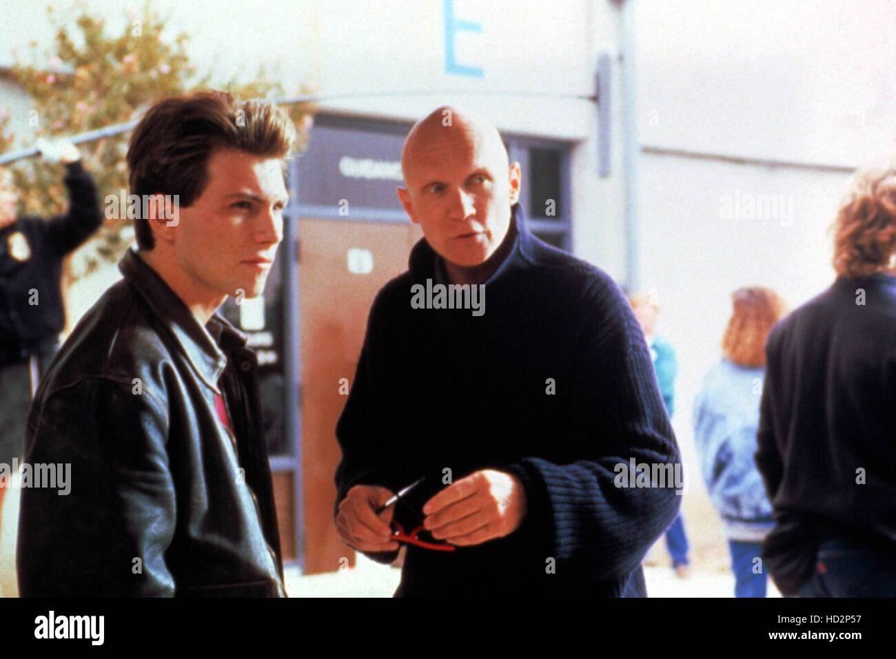 Christian Slater, director Allan Moyle on the set of PUMP UP THE VOLUME ...