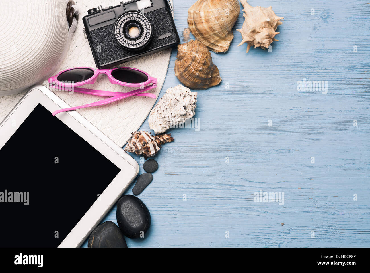 Summer objects for vacation Stock Photo - Alamy