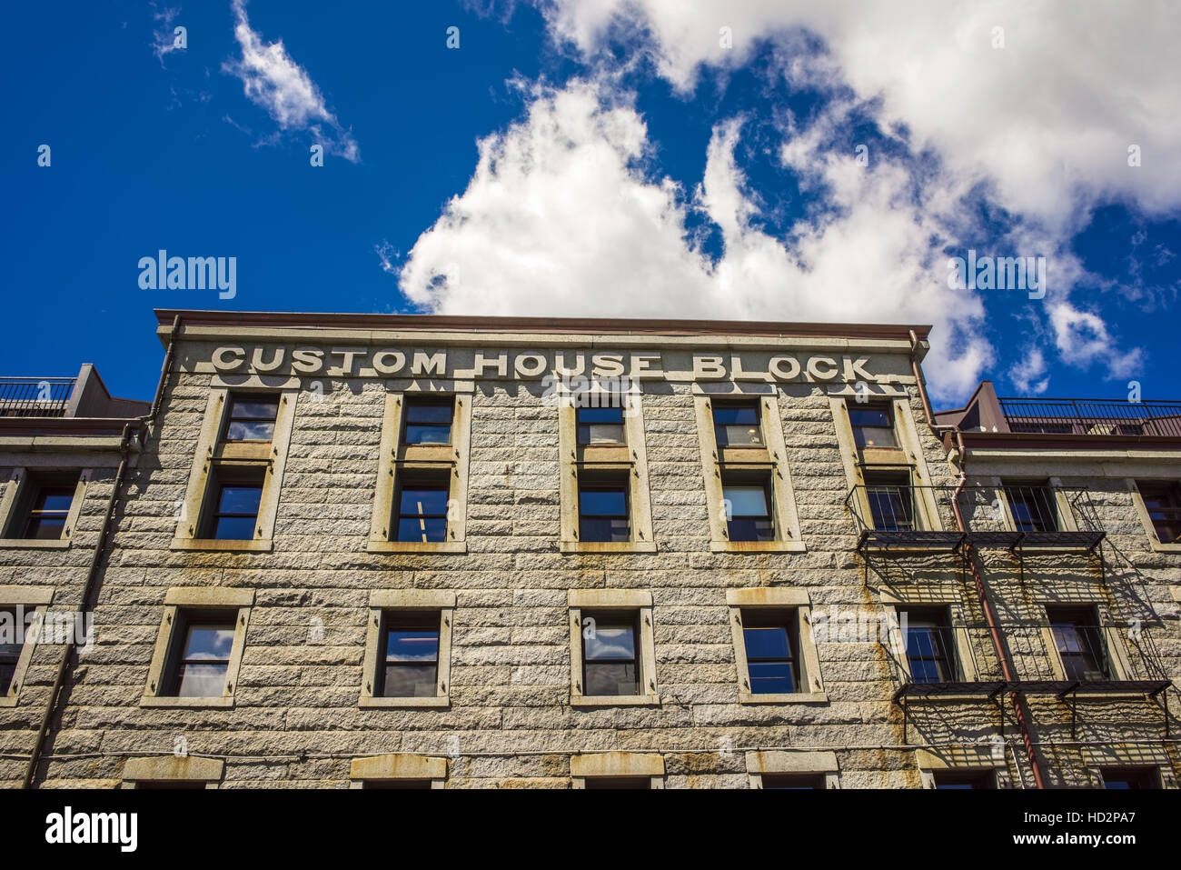 Customhouse Block at Long Wharf in Boston, Massachusetts, the United ...